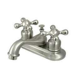 Kingston Brass Restoration Two-Handle 4" Centerset Brushed Nickel ...