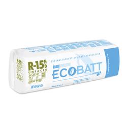 R-15 EcoBatt® Unfaced Fiberglass Insulation Batt 3-1/2" x 15" x 93" at ...