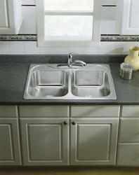 Sterling® Southhaven Drop-In 33" Stainless Steel 3-Hole Double Bowl ...