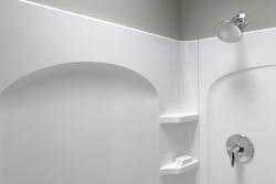 Sterling® Ensemble™ 30"W x 72-1/2"H White Curve Shower End Wall ...