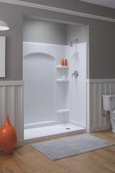Sterling® Ensemble™ 60"W x 30"D White Single Threshold Shower Base with ...