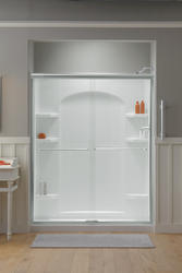 Sterling® Ensemble™ 60"W x 30"D x 75"H White Shower with Nickel Door ...