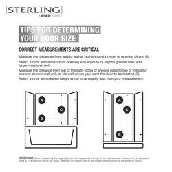 Sterling® Finesse Peak® 44-5/8 - 47-5/8"W x 70-1/16"H Nickel Semi-Frameless Sliding Shower Door ...