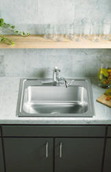 Sterling® Middleton Drop-In 25" Stainless Steel Sink 3-Hole Single Bowl ...