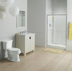 Sterling™ Finesse™ 47-5/8"W x 70-5/16"H Brushed Nickel Semi-Frameless Sliding Shower Door with ...