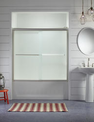 Sterling® Finesse™ 54-5/8"W x 55-1/2"H Nickel Semi-Frameless Tub/Shower ...