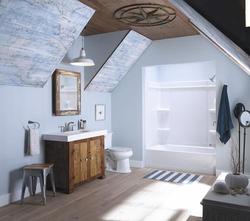 Sterling® Ensemble™ Medley® 60"W x 30"D x 74"H White Tub/Shower with ...