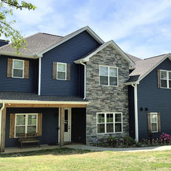Harbor Ridge Plus™ Double 4" x 12'6" Cabot Blue Vinyl Siding at Menards®