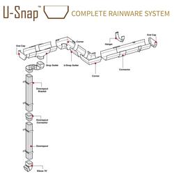 KP U-Snap™ 4-1/2" x 10' White Vinyl Gutter at Menards®