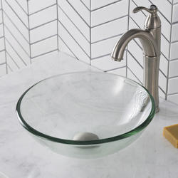 Kraus® 14"W Clear Round Glass Vessel Sink at Menards®