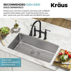 Kraus® Dex Undermount 33" Stainless Steel Single Bowl Kitchen Sink at ...