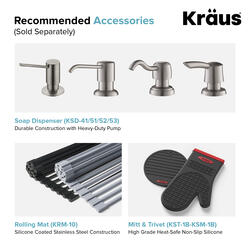 Kraus® Standart Pro Drop-In 33" Stainless Steel 2-Hole Double Bowl ...