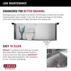 Delta Marca 25" Drop-In Undermount Stainless Steel Single Bowl Kitchen ...