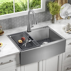 Delta Lenta 30" Farmhouse Apron Front 16 Gauge Stainless Steel Single ...