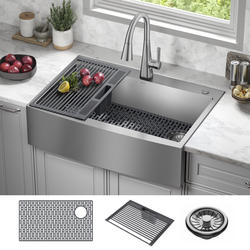 Delta Lenta 33" Farmhouse Apron Front 16 Gauge Stainless Steel Single ...