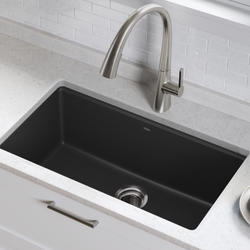 Kraus® Undermount 31" Black Onyx Granite Single-Bowl Kitchen Sink at ...