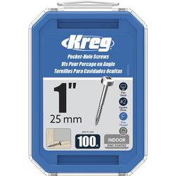 Kreg® #6 x 1" Square Drive Zinc Fine Pan Head Pocket Hole Screws - 100 ...