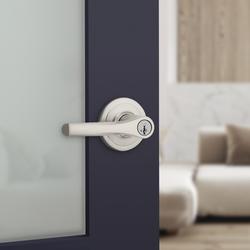 Kwikset® Henley Keyed Entry Lever featuring SmartKey Security™ in Satin ...