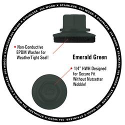 Lakeside Construction® Wood-X™ #10-16 x 1-1/2" Hex Drive Emerald Green ...