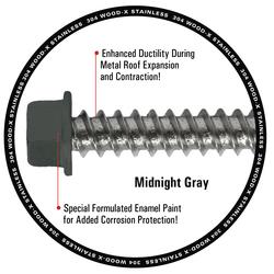 Lakeside Construction® Wood-X™ #10-16 x 1-1/2" Hex Drive Midnight Gray ...