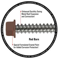 Lakeside Construction® Wood-X™ #10-16 x 1" Hex Drive Red Stainless ...