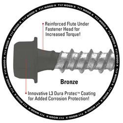 Lakeside Construction® Wood-X™ #10 x 3" Hex Drive Bronze Pole Barn ...