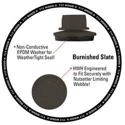 Lakeside Construction® Wood-X™ #10-16 x 2" Hex Drive Burnished Slate ...