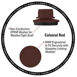 Lakeside Construction® Wood-X™ #10 x 3" Hex Drive Colonial Red Pole ...