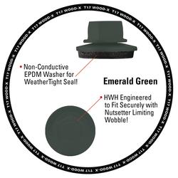 Lakeside Construction® Wood-X™ #10-16 x 2" Hex Drive Emerald Green ...