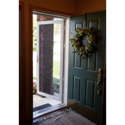 Larson® Platinum Secure Screen 32"W x 80"H White Linen Security Screen ...