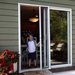 Larson® Brisa 36"W x 79.5"H White Retractable Screen Patio Door at Menards®
