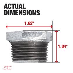 STZ Industries® 1" MIP x 1/2" FIP Galvanized Pipe Adapter Bushing at ...