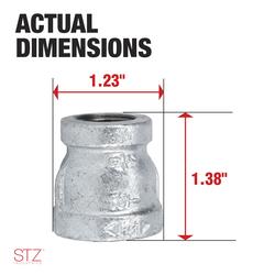 STZ Industries® 1/2" x 3/8" FIP Galvanized Pipe Reducer Coupling at ...