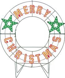 Enchanted Forest® 3'4" LED Merry Christmas Wreath with Twinkling Stars ...