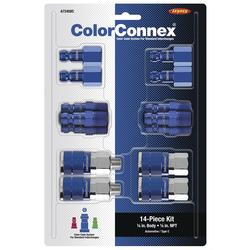 ColorConnex® 1/4" Type C Blue Automotive Quick Connect Kit - 14 Piece ...