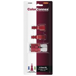 ColorConnex® 1/4" Type D Red Industrial Quick Connect Kit - 3 Piece at ...