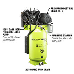 Flexzilla® Pro 2-Stage 80-Gallon 175 PSI Stationary Electric Vertical ...
