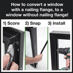 Performax™ 60"W x 48"H Black Left Sliding Window with Nailing Flange ...