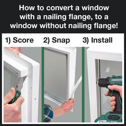 Performax™ 36"W x 54"H White Vinyl Single-Hung Window with Nailing ...