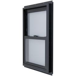 Performax™ 24"W x 36"H Black Vinyl Double-Hung Window with Nailing ...
