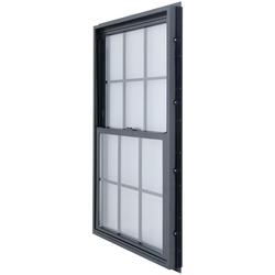 Performax™ 30"W x 60"H Black Vinyl Double-Hung Window with Nailing ...