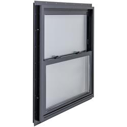 Performax™ 32"W x 38"H Black Vinyl Double-Hung Window with Nailing ...