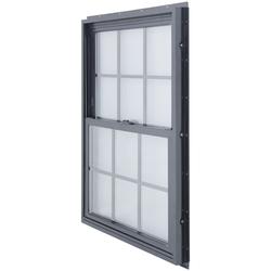 Performax™ 32"W x 48"H Black Vinyl Double-Hung Window with Nailing ...