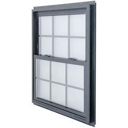 Performax™ 36"W x 42"H Black Vinyl Double-Hung Window with Nailing ...