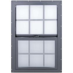 Performax™ 30"W x 48"H Black Vinyl Single-Hung Window with Nailing ...