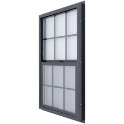 Performax™ 30"W x 48"H Black Vinyl Single-Hung Window with Nailing ...