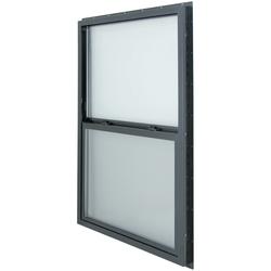 Performax™ 36"W x 54"H Black Vinyl Single-Hung Window with Nailing ...