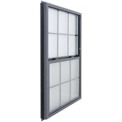 Performax™ 36"W x 60"H Black Vinyl Single-Hung Window with Nailing ...