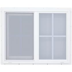 Performax™ 30"W x 24"H White Left Sliding Window with Nailing Flange ...