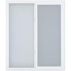 Performax™ 48"W x 60"H White Left Sliding Window with Nailing Flange ...